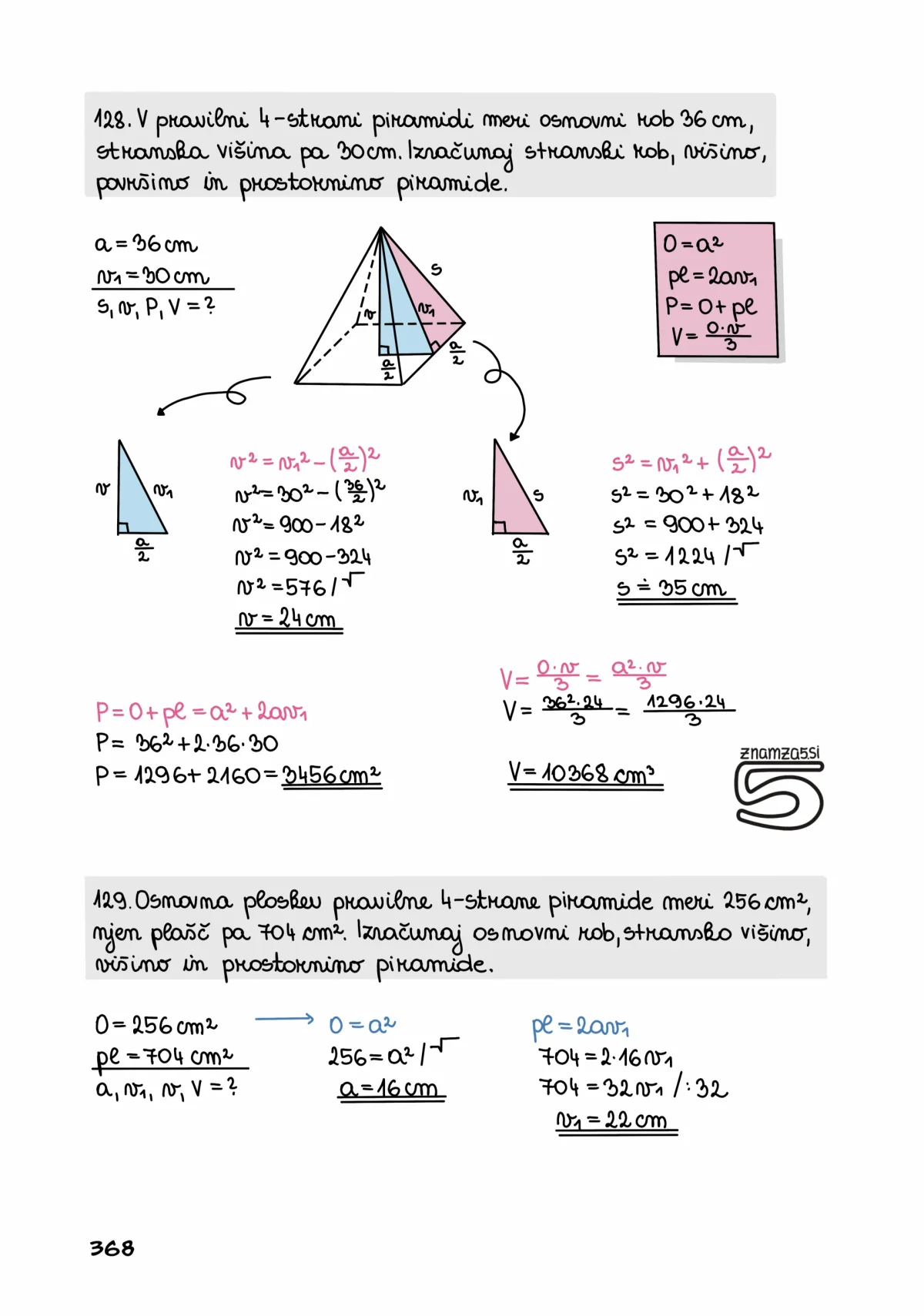 Rešene matematične naloge za 9. razred – Znam za 5